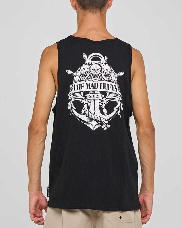 Triple Anchor Tank - Black – Seaside Streetwear